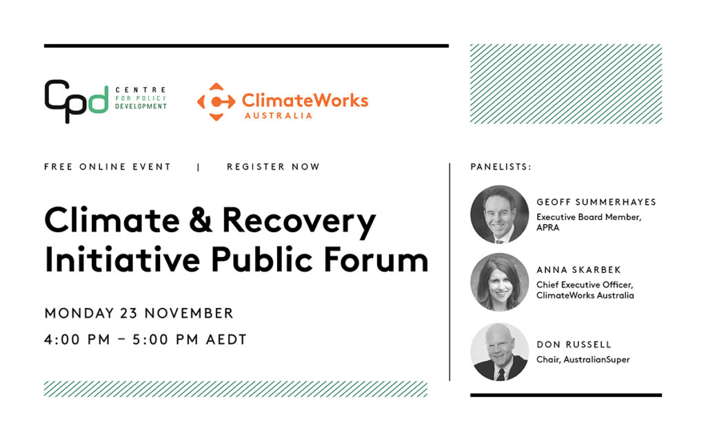 Climate and Recovery Initiative Public forum